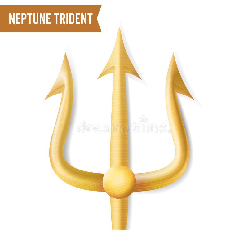 Neptune Trident Vector. Gold Realistic 3D Silhouette of Neptune or ... Neptune Trident Vector. Gold Realistic 3D Silhouette of Neptune or ...