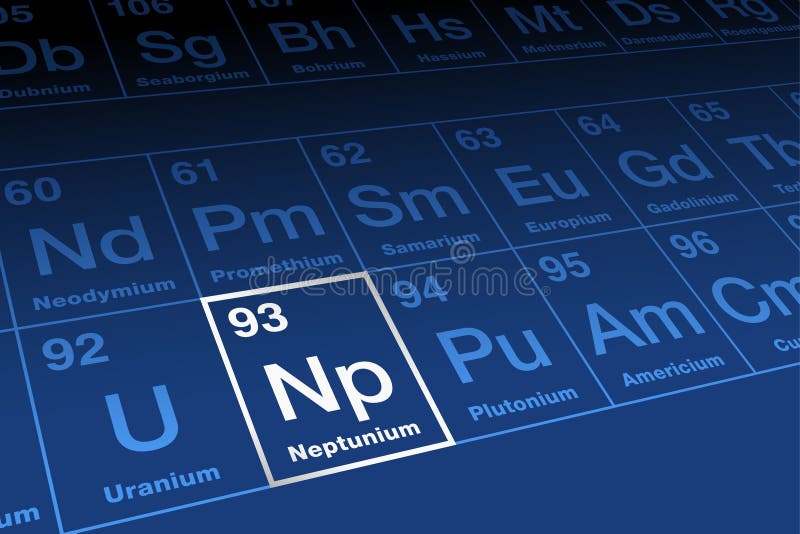 Neptunium on Periodic Table of the Elements, with Element Symbol Np ...