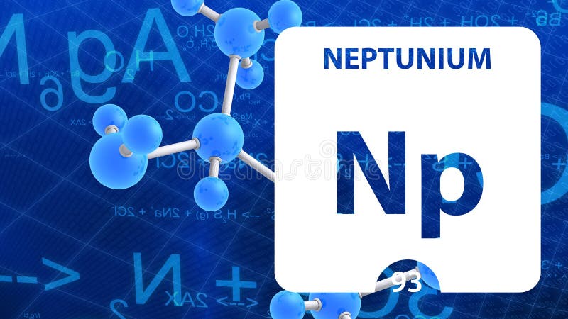 Neptunium Np, Chemical Element Sign. 3D Rendering Stock Illustration ...