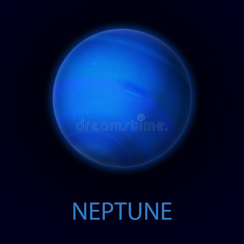 Neptunus Realistische Planeet Van Het Zonnestelsel Vector Illustratie ...