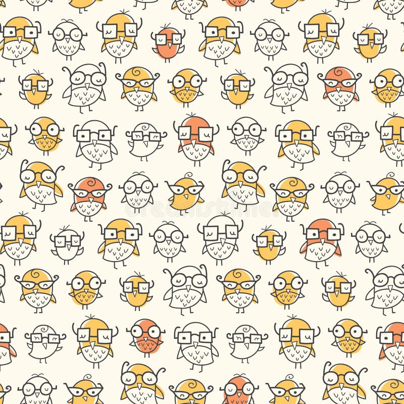 Seamless Funny Doodles Pattern Stock Vector - Illustration of drawn ...