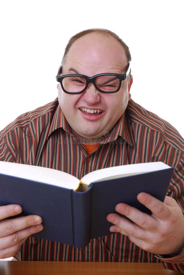Nerd with book stock photo. Image of cheerful, informs - 17289186