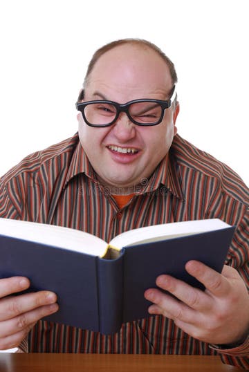 Nerd with book stock photo. Image of cheerful, informs - 17289186