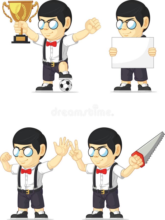 Nerd Boy Customizable Mascot 3 Stock Vector - Illustration of funny ...
