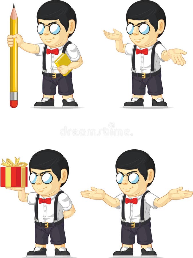 Nerd Boy Customizable Mascot Stock Vector - Illustration of bookworm ...