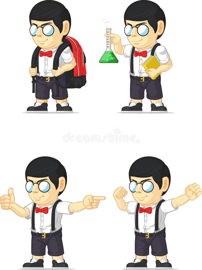 Nerd Boy Customizable Mascot 20 Stock Vector - Illustration of male ...