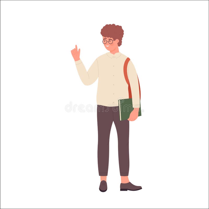 Nerd Boy with Pointing Finger Stock Vector - Illustration of creative ...