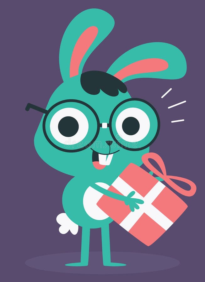 Nerd Bunny in Front of a Computer Stock Vector - Illustration of easter ...