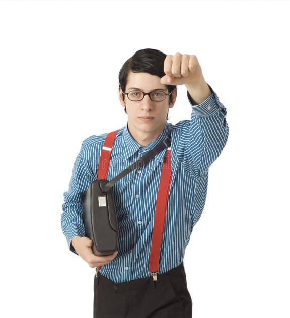 Nerd businessman superhero stock photo. Image of concept - 21190554