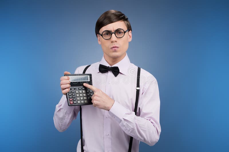Nerd is Standing with Crossed Arms Stock Image - Image of people ...