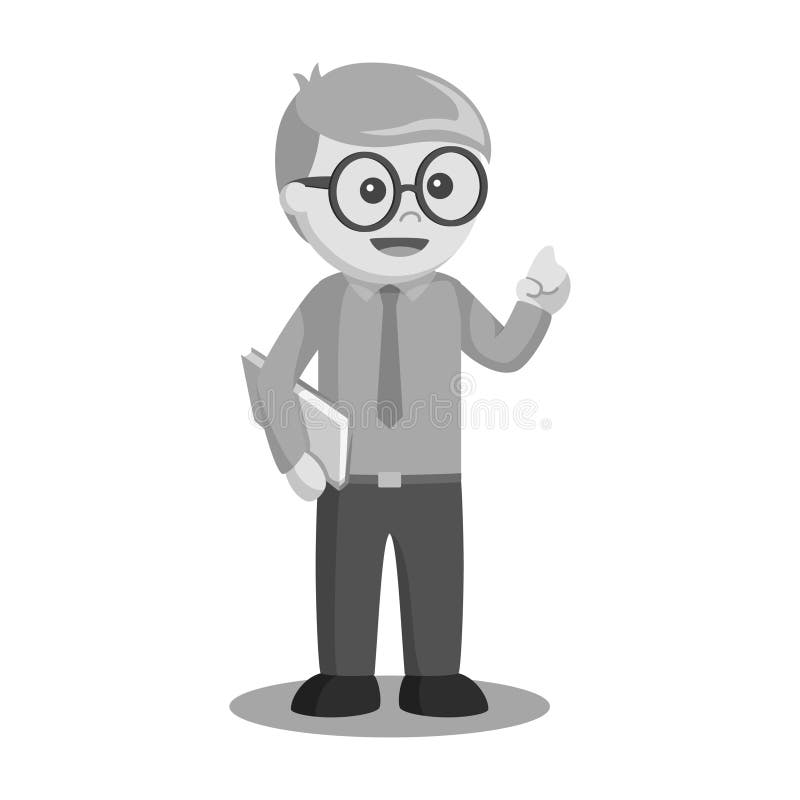 Nerd Character Profession Design Vector Black and White Stock Vector ...