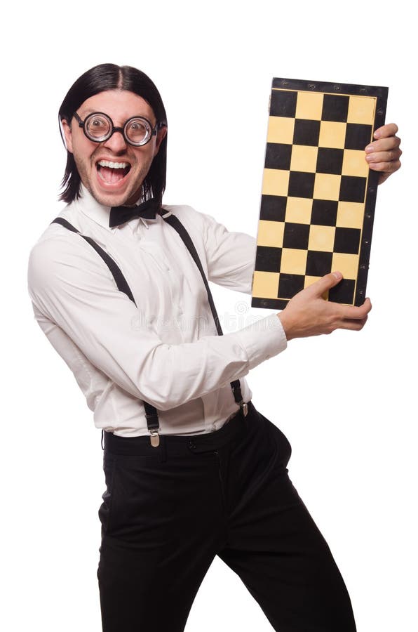 Nerd chess player isolated stock photo. Image of knight - 46999018