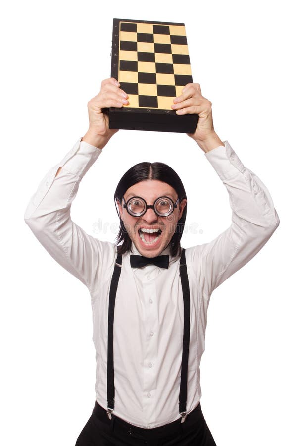 Nerd chess player isolated stock photo. Image of chess - 47993764