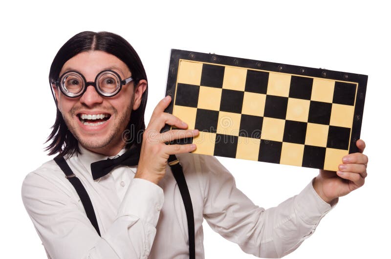 Nerd chess player isolated stock image. Image of fide - 47566843