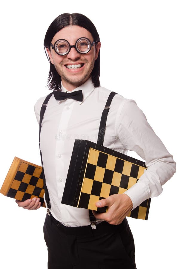 Nerd chess player isolated stock image. Image of concept - 47566845