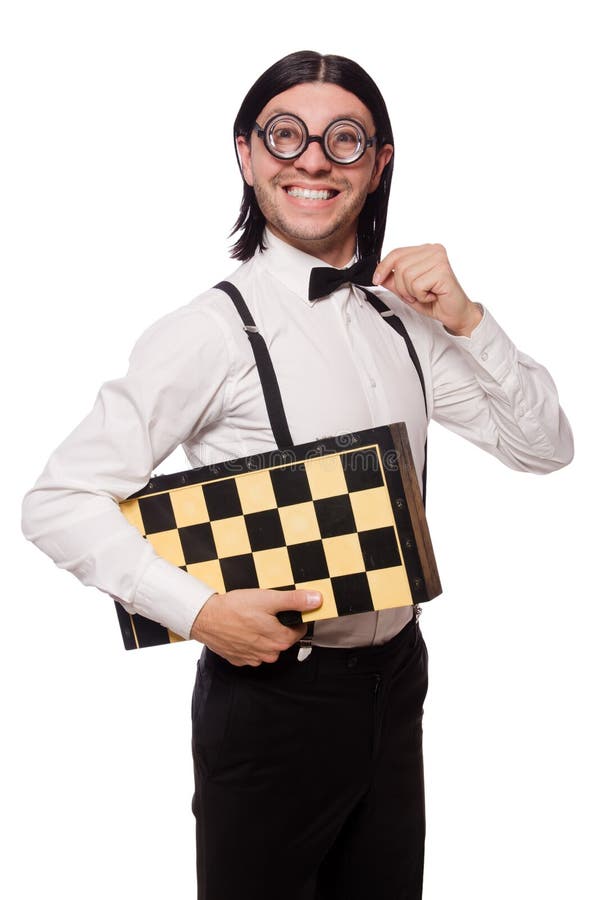 Nerd chess player isolated stock photo. Image of competition - 48300232
