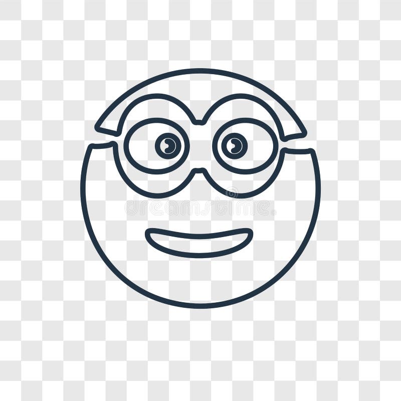 Nerd Concept Vector Linear Icon Isolated on Transparent Background ...