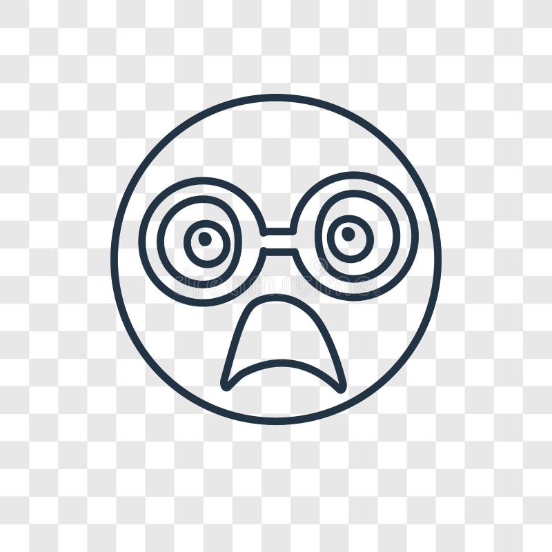 Nerd Concept Vector Linear Icon Isolated on Transparent Background ...