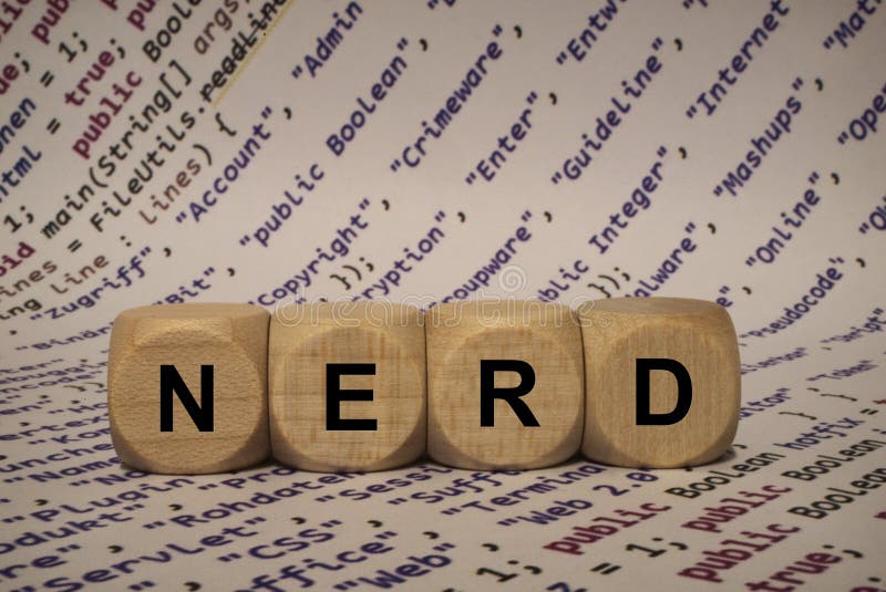 Nerd - Cube with Letters and Words from the Computer, Software ...