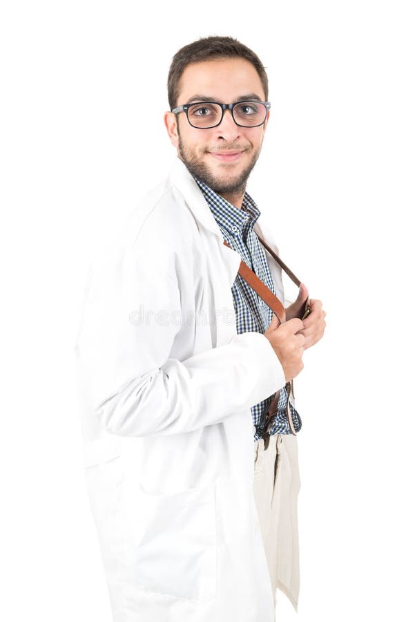 Mad Doctor Nerd stock image. Image of funny, coat, cute - 9229281