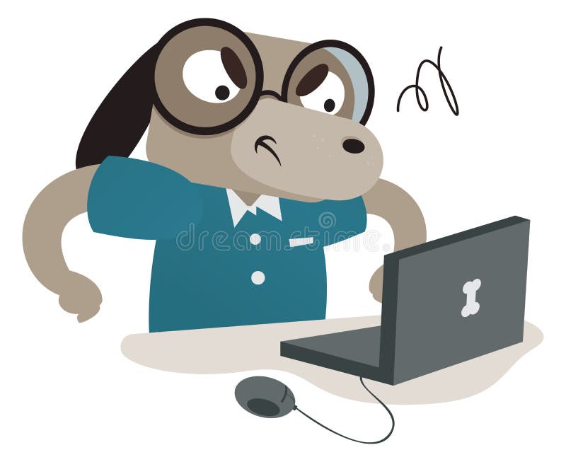 Dog Using Computer Stock Illustrations – 1,452 Dog Using Computer Stock ...