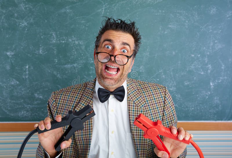 Nerd Electronics Technician Short Circuit Lightning Stock Image - Image ...