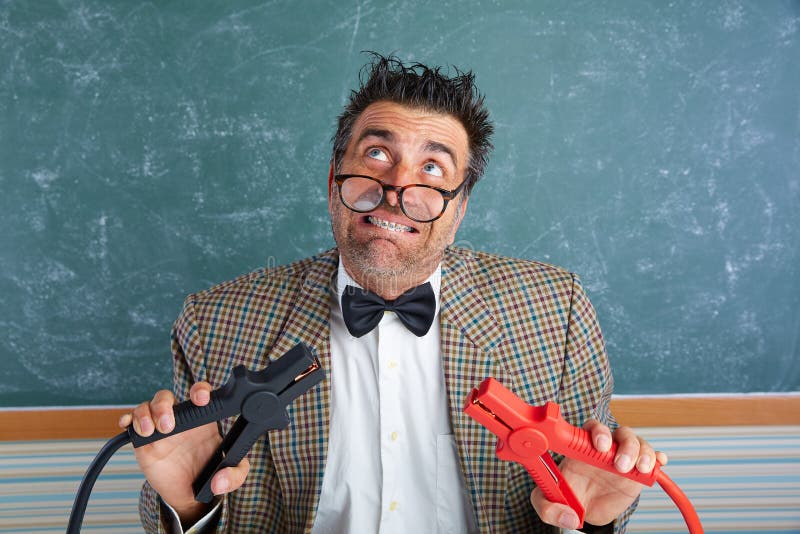 Nerd Electronics Technician Short Circuit Lightning Stock Image - Image ...