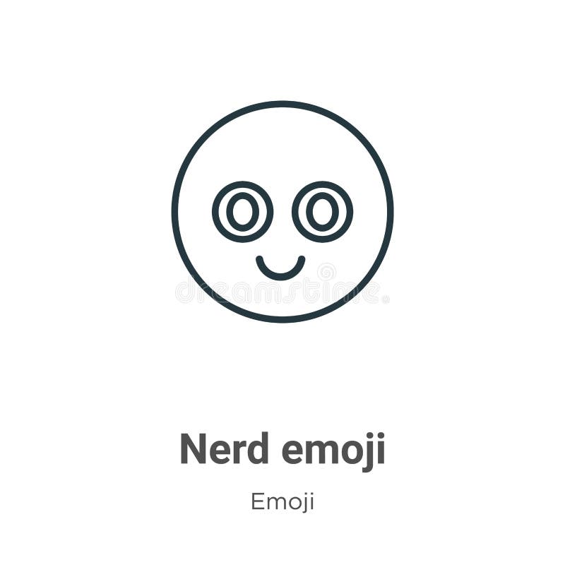 Nerd Emoji Outline Vector Icon. Thin Line Black Nerd Emoji Icon, Flat ...
