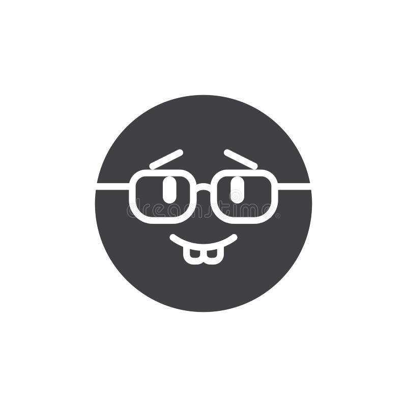 Nerd emoticon Vectorsmiley vector illustratie. Illustration of gevoel ...