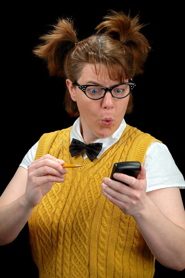 Nerd en calculator stock foto. Image of expressief, persoon - 1872774