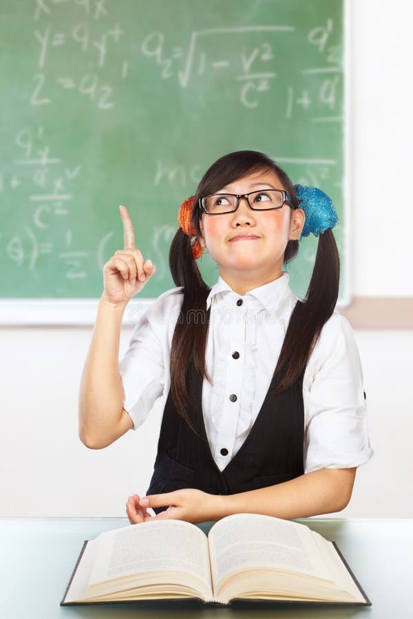 Nerd female student stock image. Image of uniform, woman - 20483665