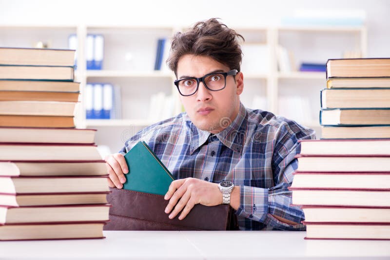 The Nerd Funny Student Preparing for University Exams Stock Image ...