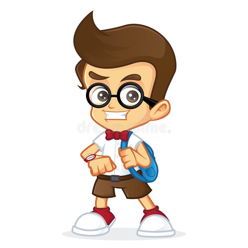 Nerd Geek ready to school stock vector. Illustration of nerd - 48541121