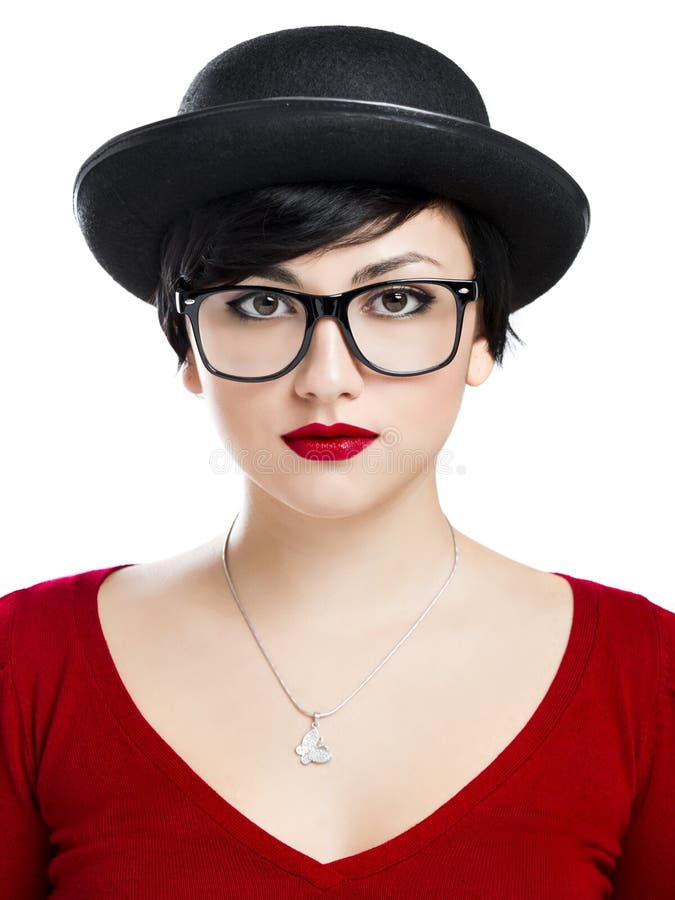 Funny nerd girl stock photo. Image of funny, female, nerd - 12527796