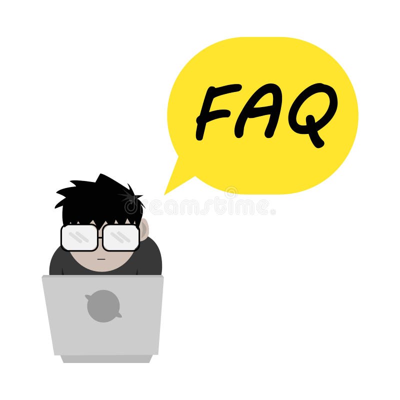 Nerd Guy FAQ Bubble Speech stock vector. Illustration of bubble - 78259156