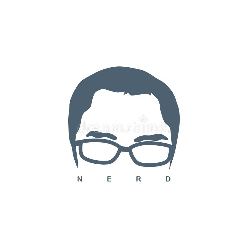 Nerd guy with glasses sign stock illustration. Illustration of clever ...