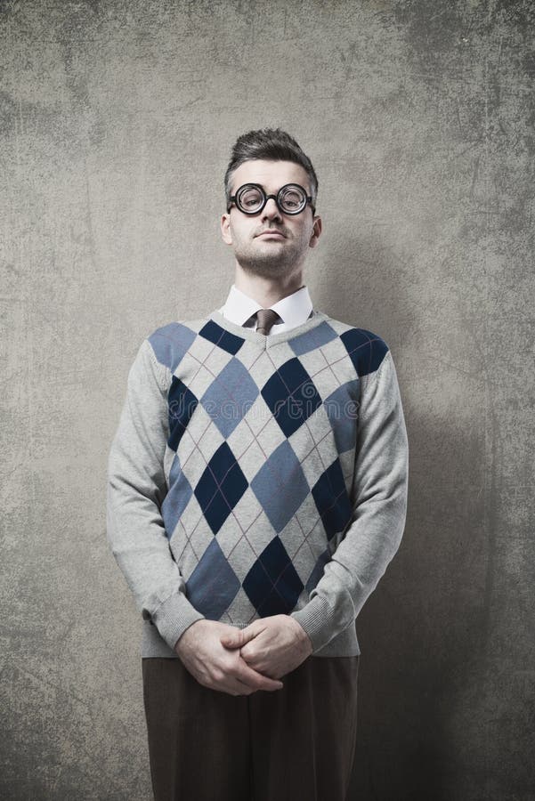 Nerd guy posing stock photo. Image of standing, naive - 50964660