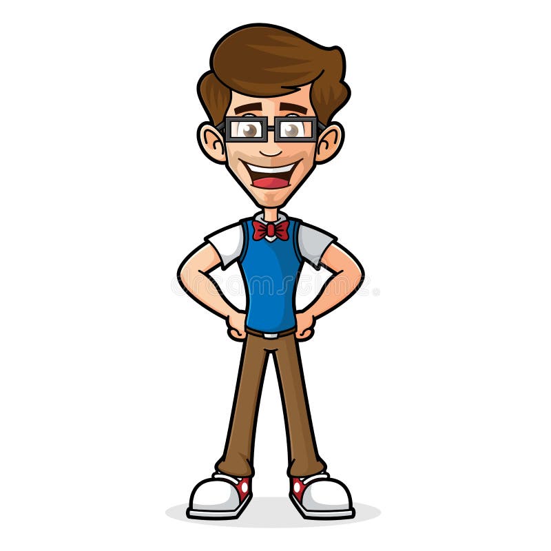 Nerd Smiling stock vector. Illustration of business, cartoon - 13059487