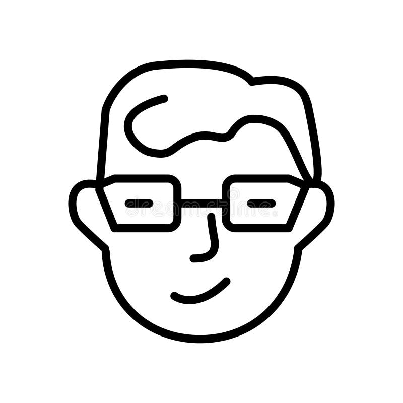 Nerd Icon Vector Isolated on White Background, Nerd Sign , Linear and ...