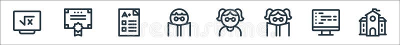 Nerd Line Icons. Linear Set Stock Vector - Illustration of icon, coding ...