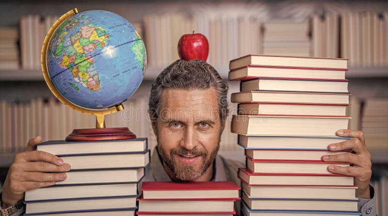 Man Nerd with School Book. School Literature Education. Nerd Man in ...