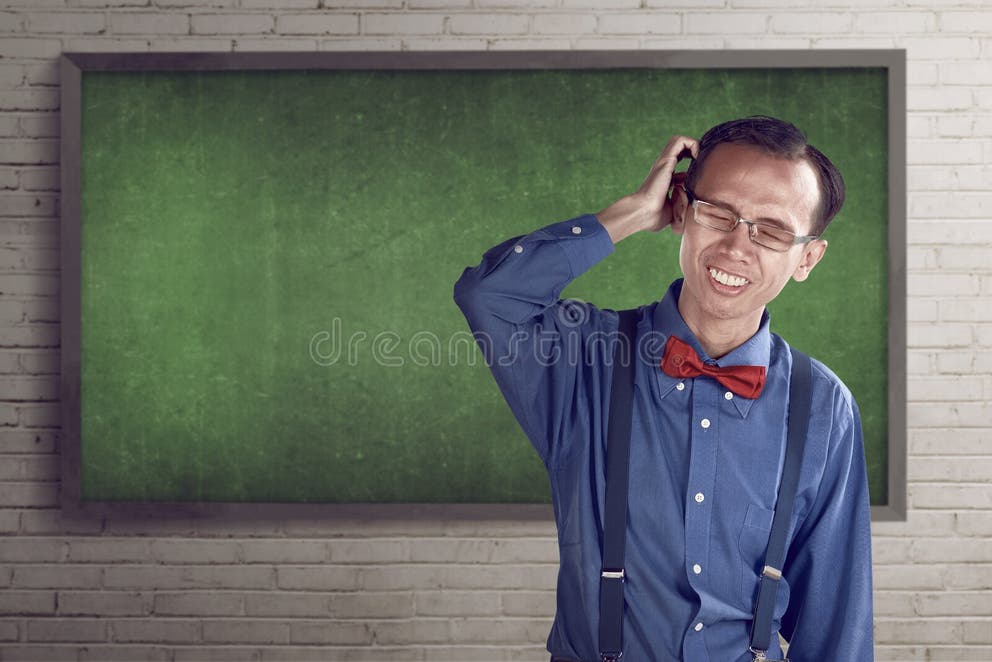 Nerd Man Scratching His Head Stock Photo - Image of nervous, indonesian ...