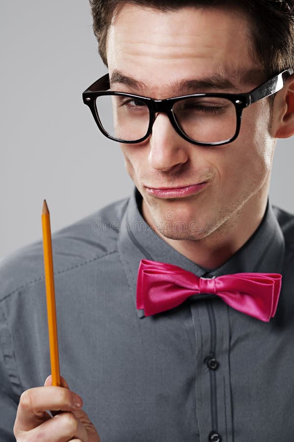 Nerd guy stock image. Image of hand, humor, cheerful - 35563437