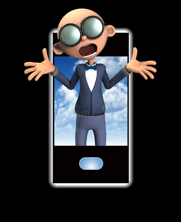 Nerd And Mobile Phone stock illustration. Illustration of dork - 18915780
