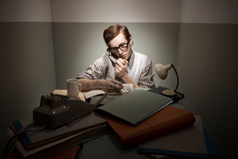 Nerd guy on the phone stock photo. Image of shirt, room - 37085154