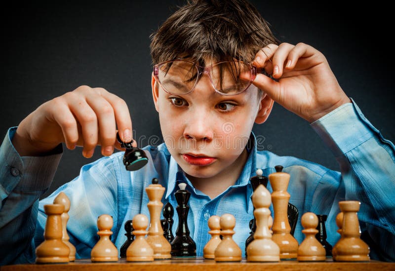 Nerd play chess stock image. Image of play, playing, childhood - 40889401