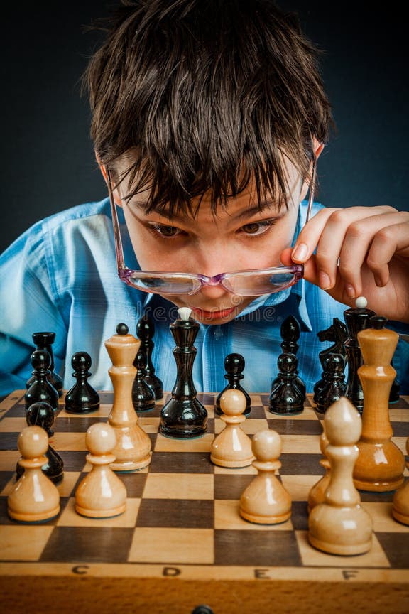 Nerd play chess stock photo. Image of recreational, playing - 40889466