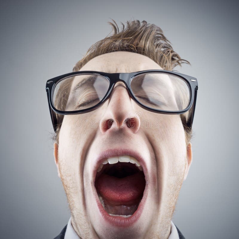 Nerd portrait stock photo. Image of open, yawning, expression - 36201334