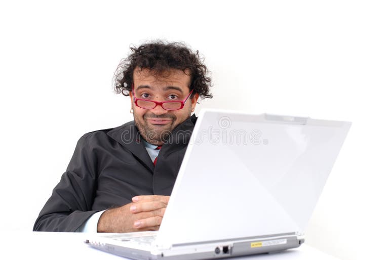 Nerd in the Work stock image. Image of male, nerd, lifestyle - 4881653
