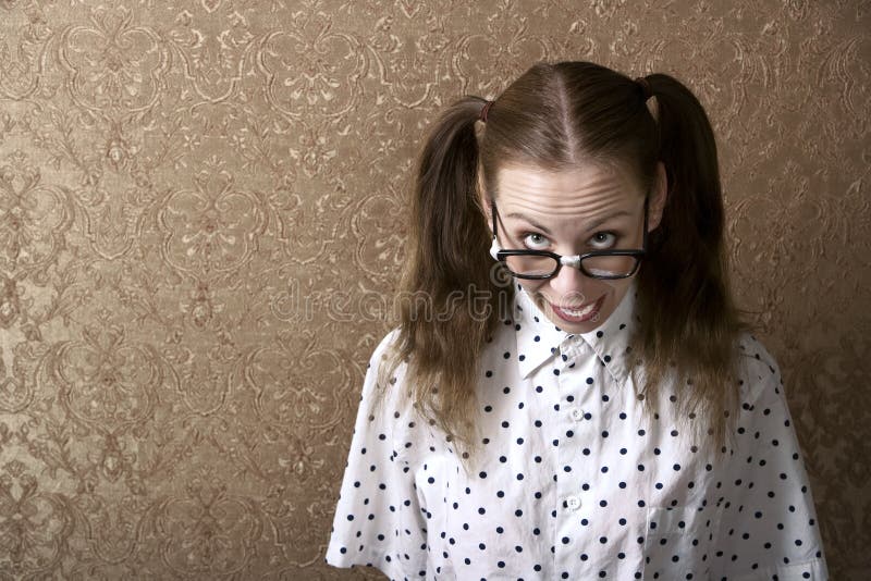 Nerdy Girl stock photo. Image of cute, friendly, smile - 5717686